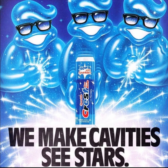 colgate | Other | Vintage 8s Sparkle Crest Stickers Toothpaste Mascot ...